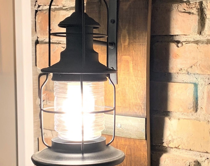 Wooden Wine Barrel Wall Lamp Lantern Light - Etsy