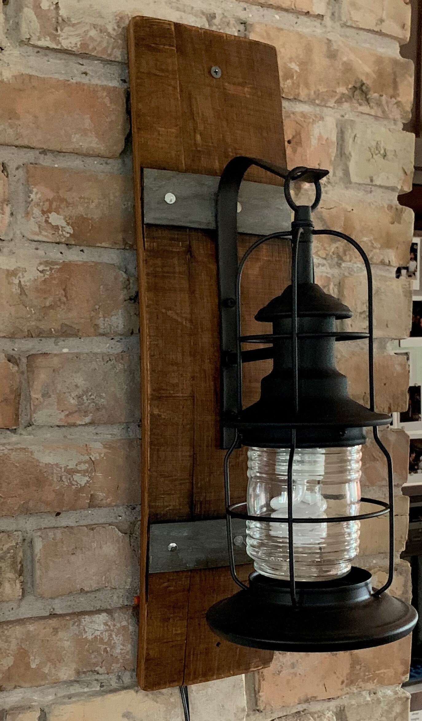 Wooden Wine Barrel Wall Lamp Lantern Light | Etsy