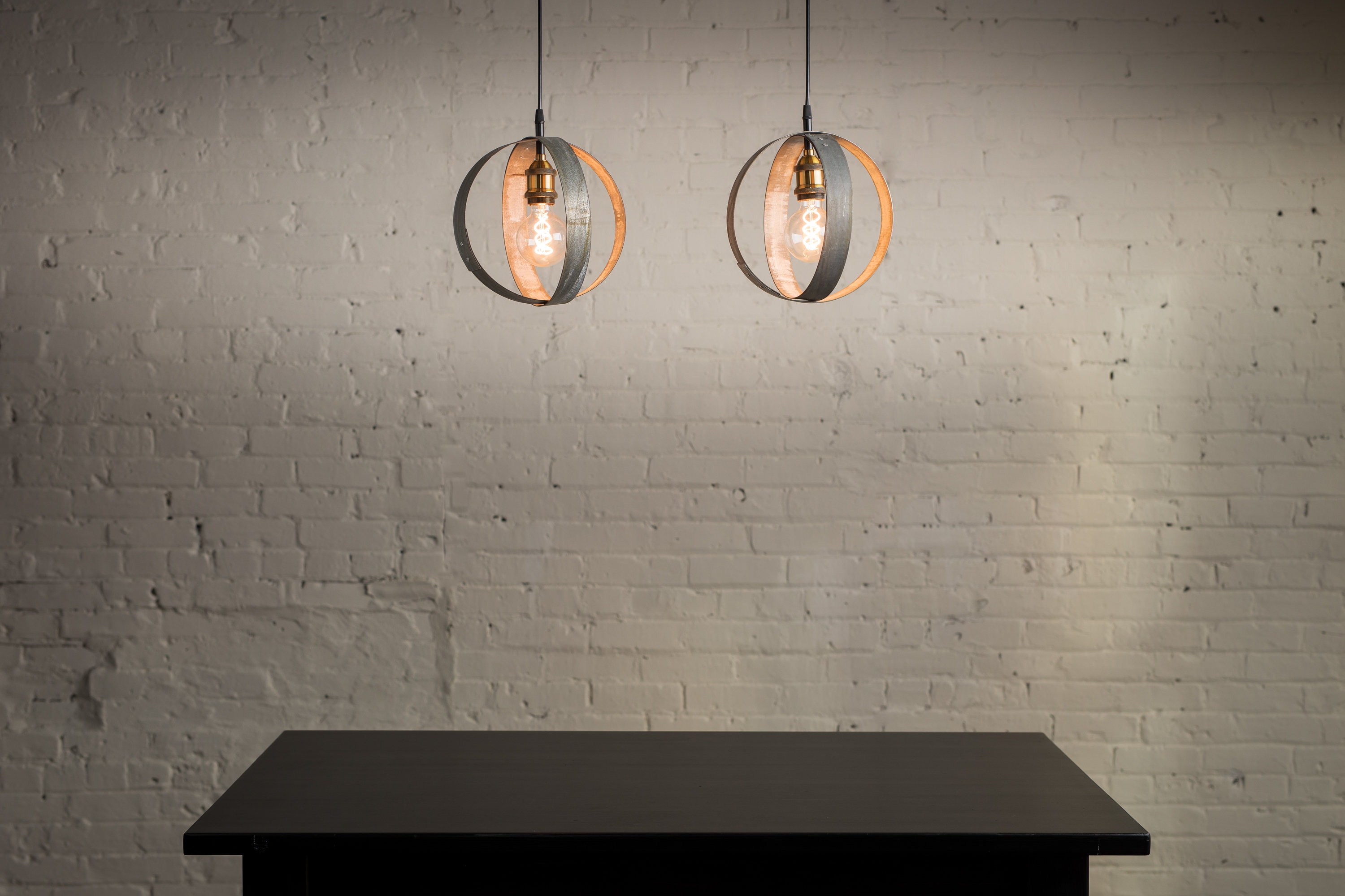 Rustic Metal Pendant Light - Made From Reclaimed Wine Barrels - Etsy