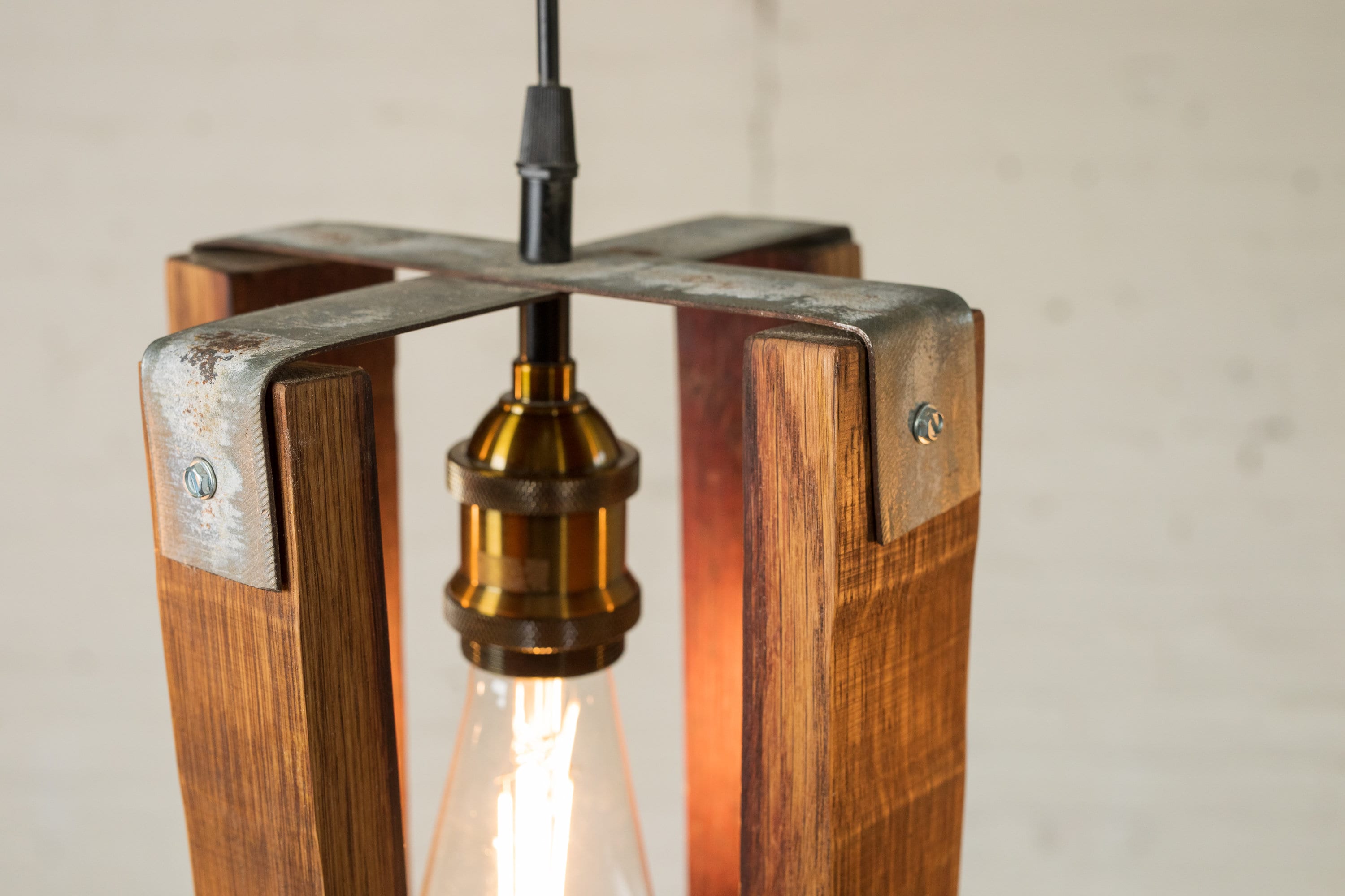 Rustic Metal Pendant Light Made From Reclaimed Wine Barrels - Etsy