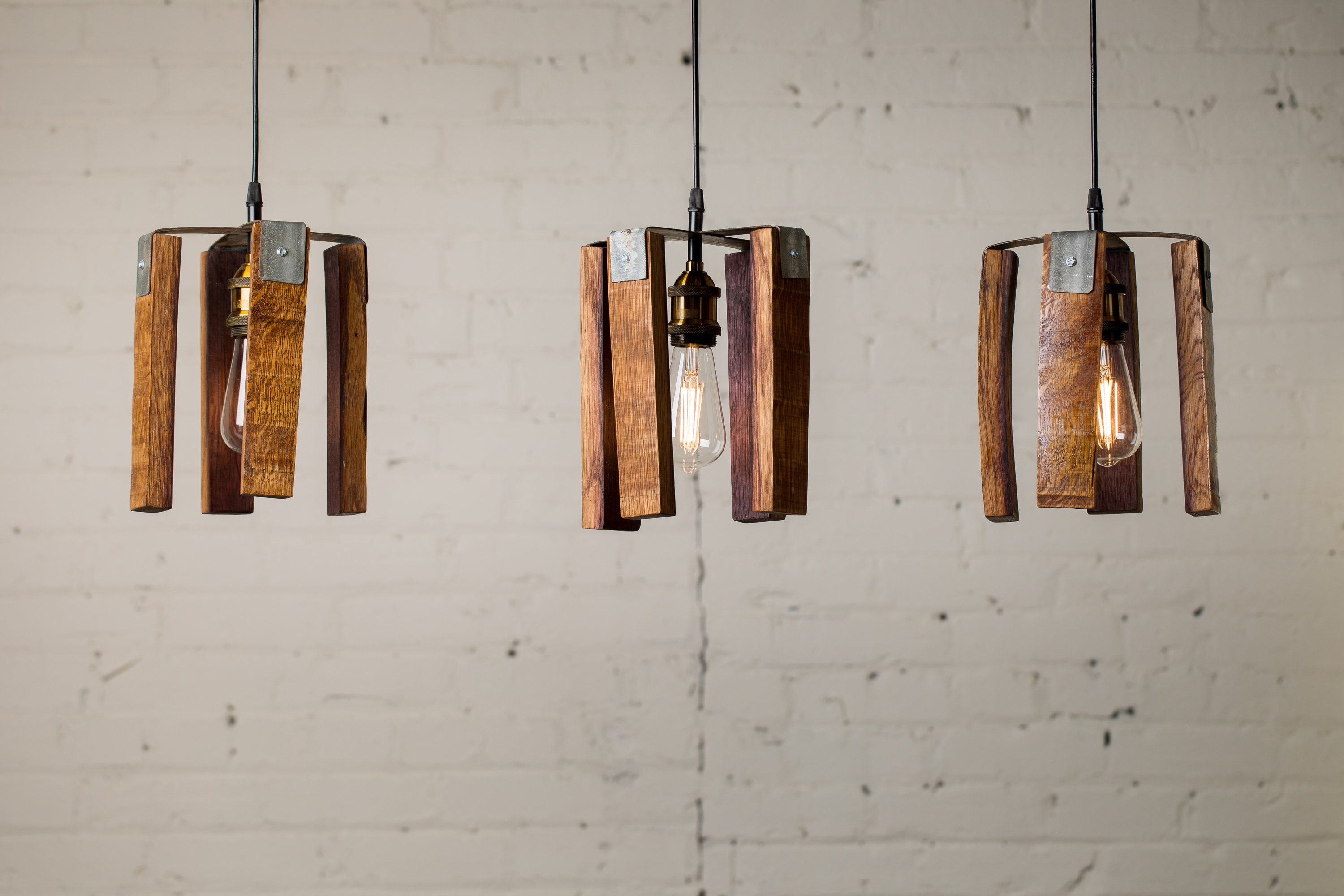 Rustic Metal Pendant Light Made From Reclaimed Wine Barrels - Etsy