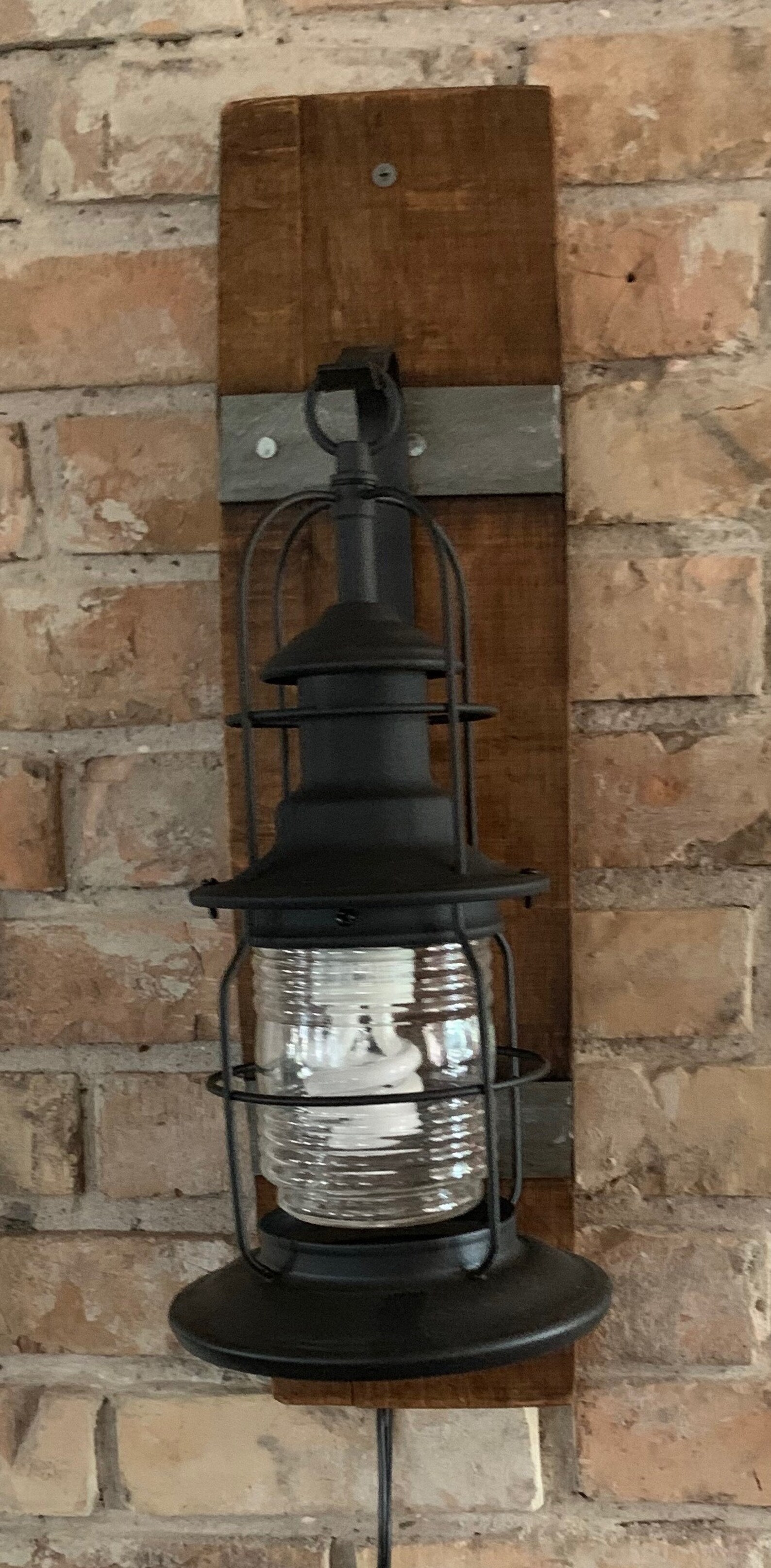 Wooden Wine Barrel Wall Lamp Lantern Light | Etsy