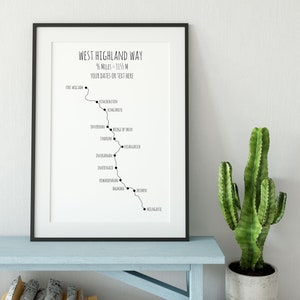 Personalised West Highland Way Print Scotland Print - Etsy