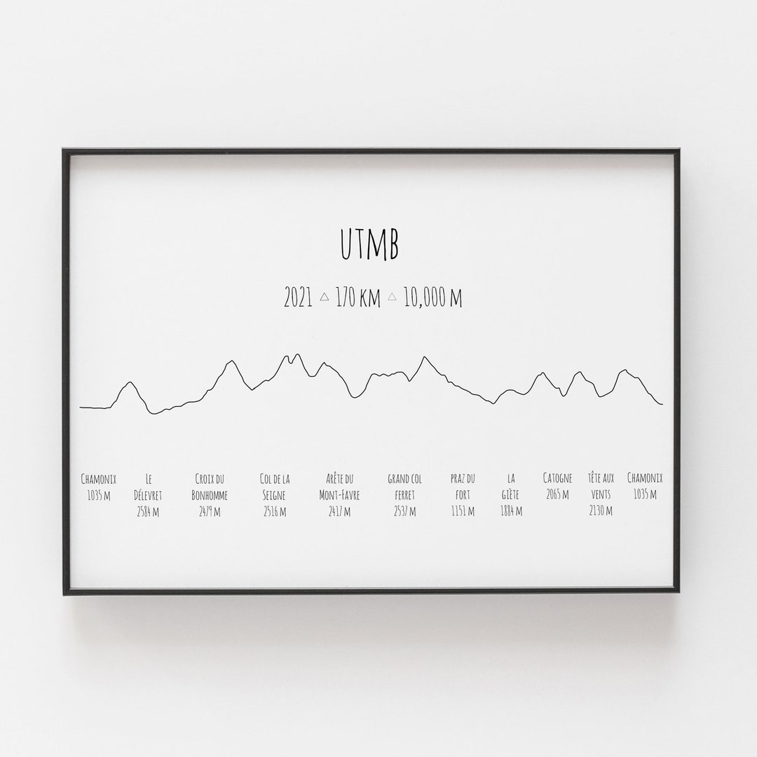 Ultra Trail Du Mont Blanc Print UTMB Race Profile Print - Etsy