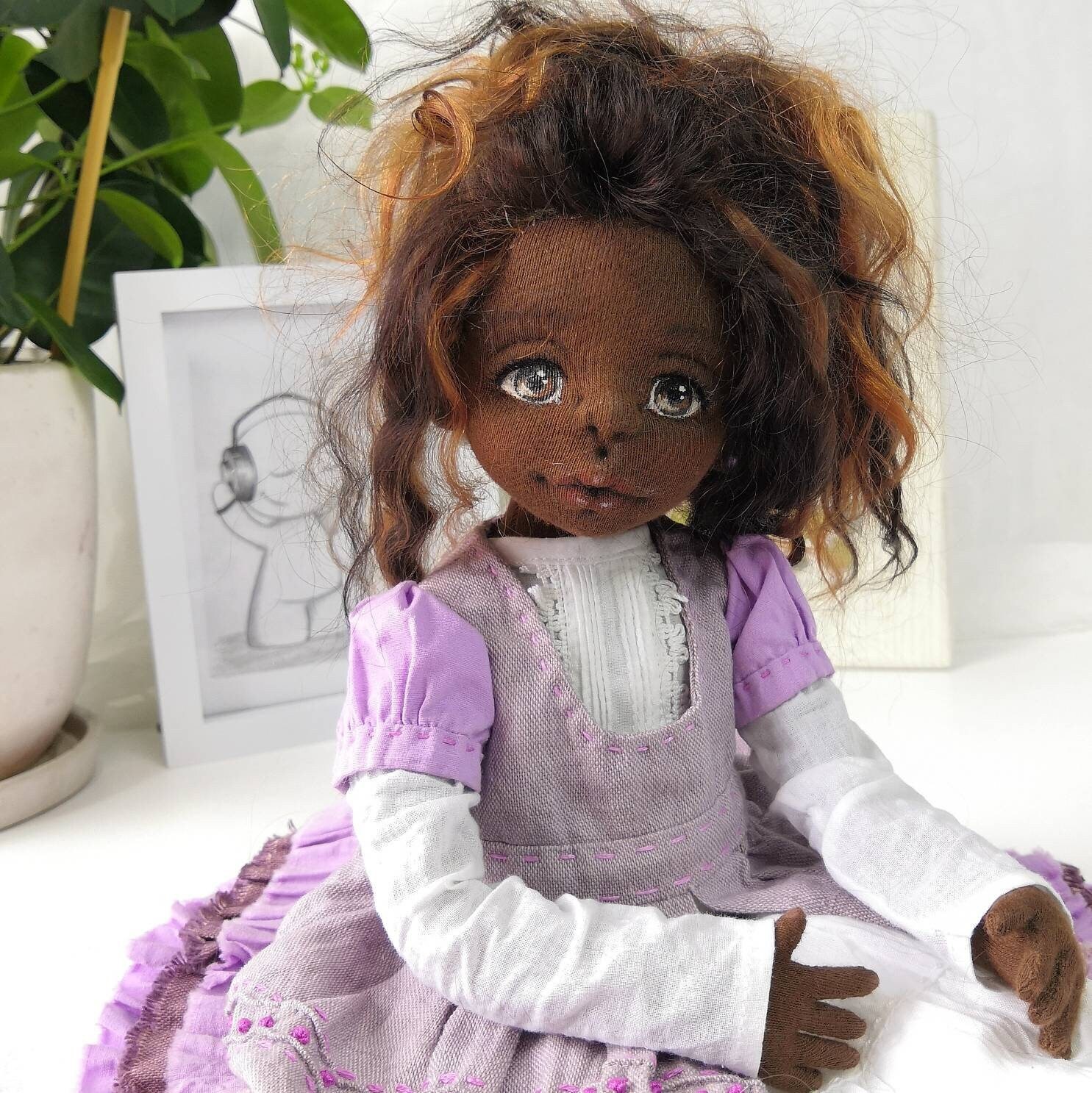 African American dolls handmade Black art doll Author's | Etsy