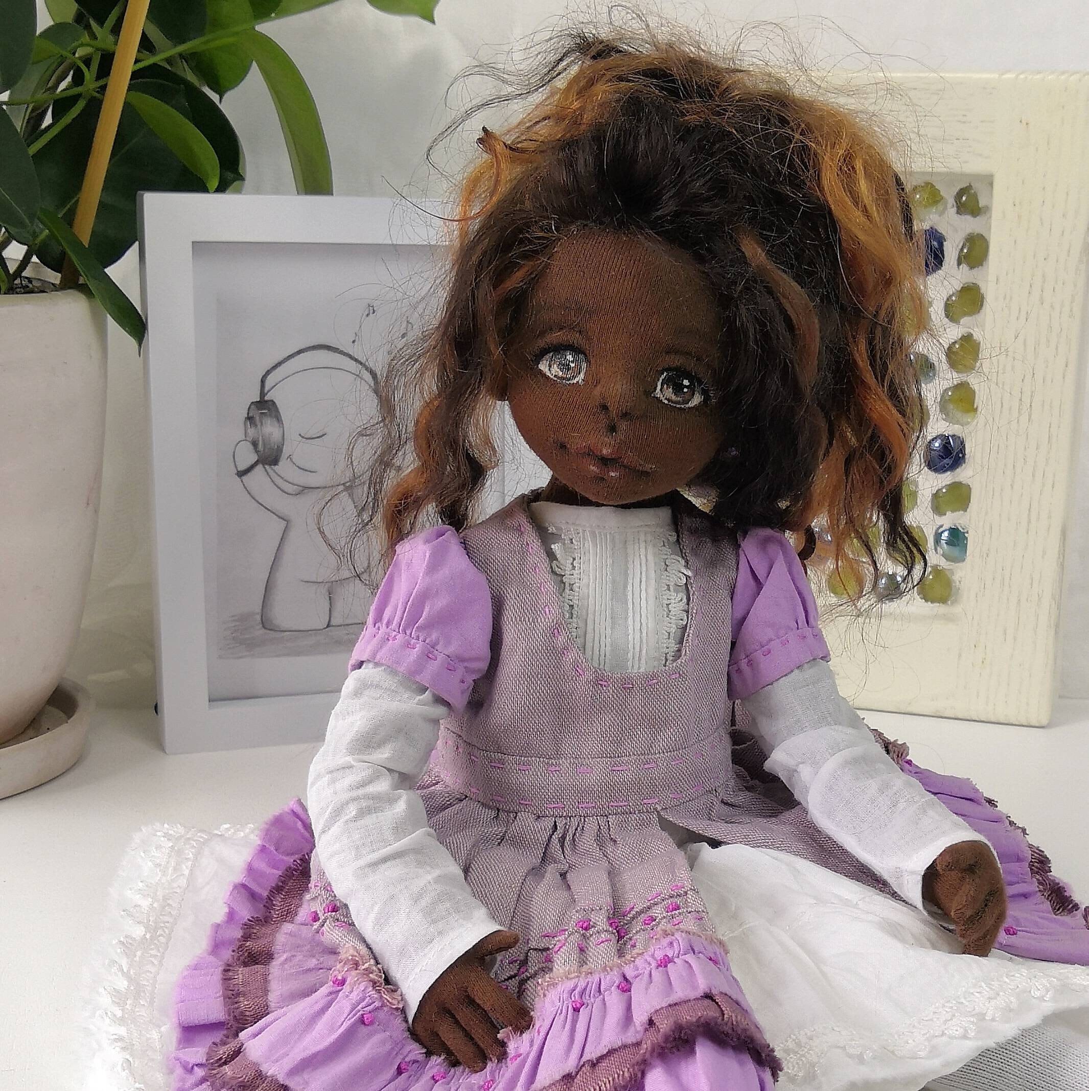 African American dolls handmade Black art doll Author's | Etsy