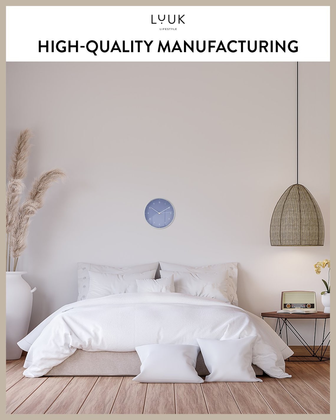 Silent Wall Clock in Scandinavian Design, High-quality Quartz Movement ...