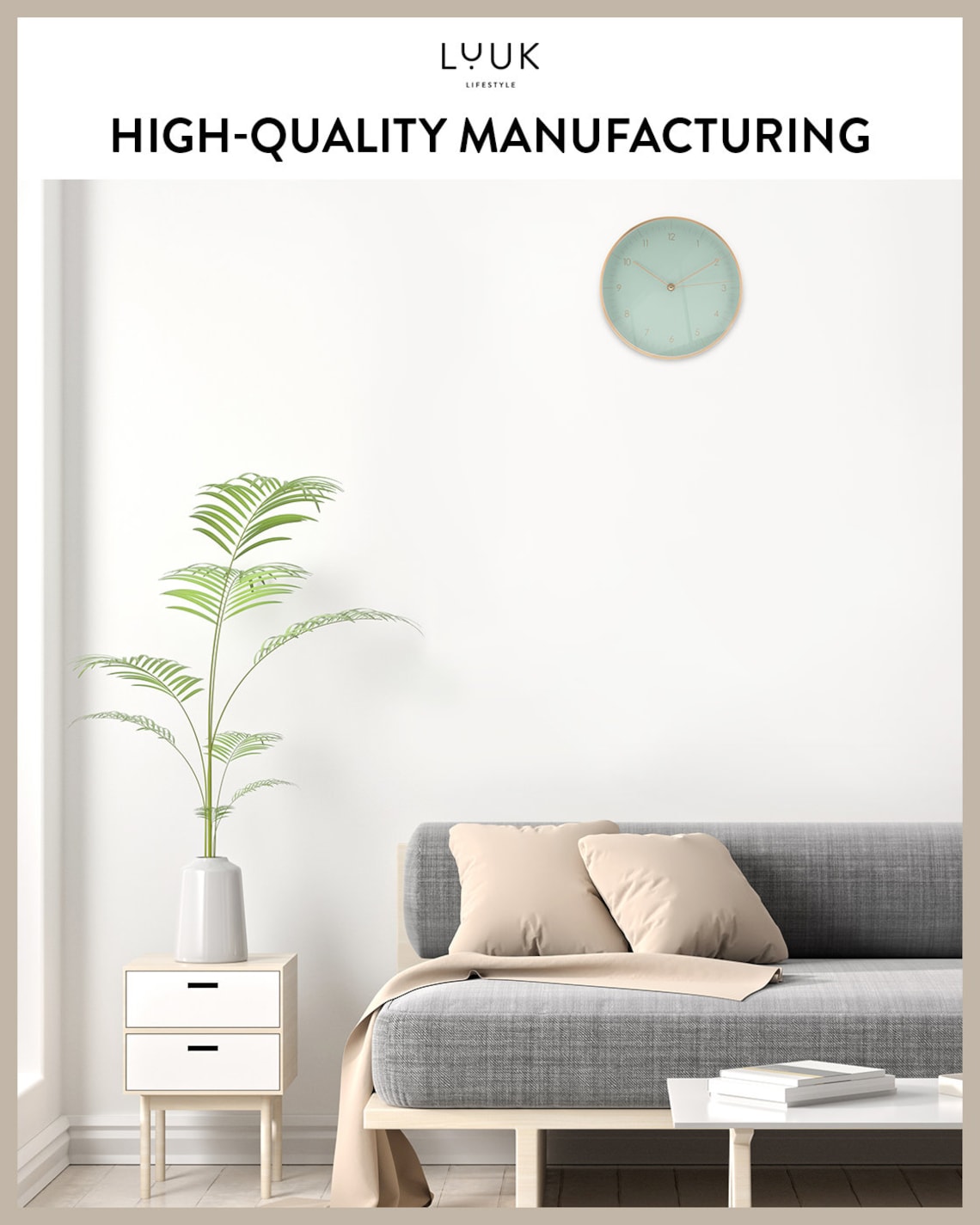 Silent, Minimalist Wall Clock Without Ticking, With Second Hand, Home ...