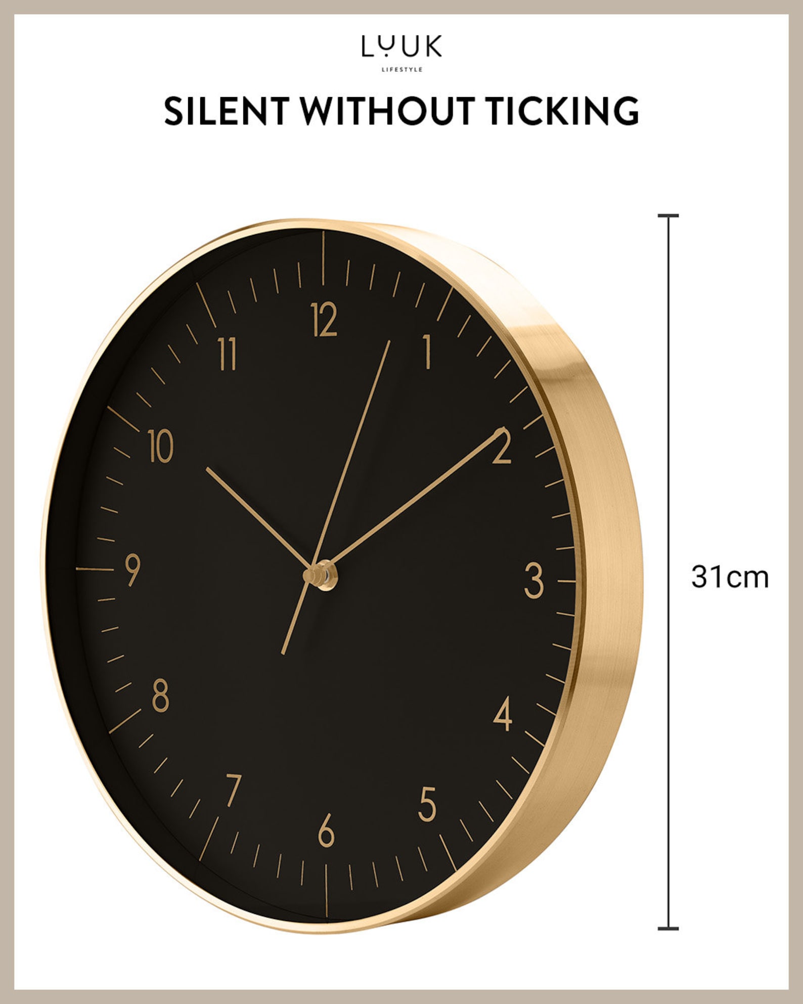 Simple Wall Clock With Silent Quartz Movement in a Modern Design ...