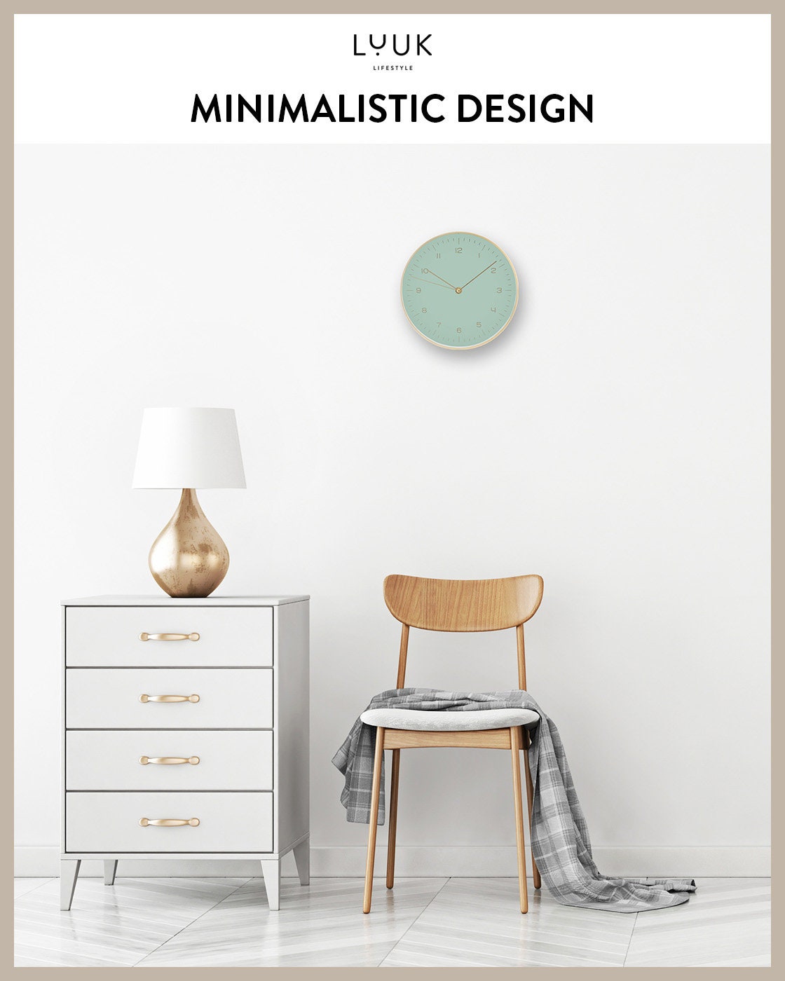 Silent, Minimalist Wall Clock Without Ticking, With Second Hand, Home ...