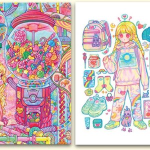 Rowon's Dailly Girl Coloring Book | 로원의 몽글몽글 데일리 걸 컬러링북 - Etsy