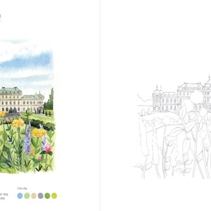 Western European Landscape Watercolor Coloring Book | 서유럽 풍경 수채화 컬러링북 ...