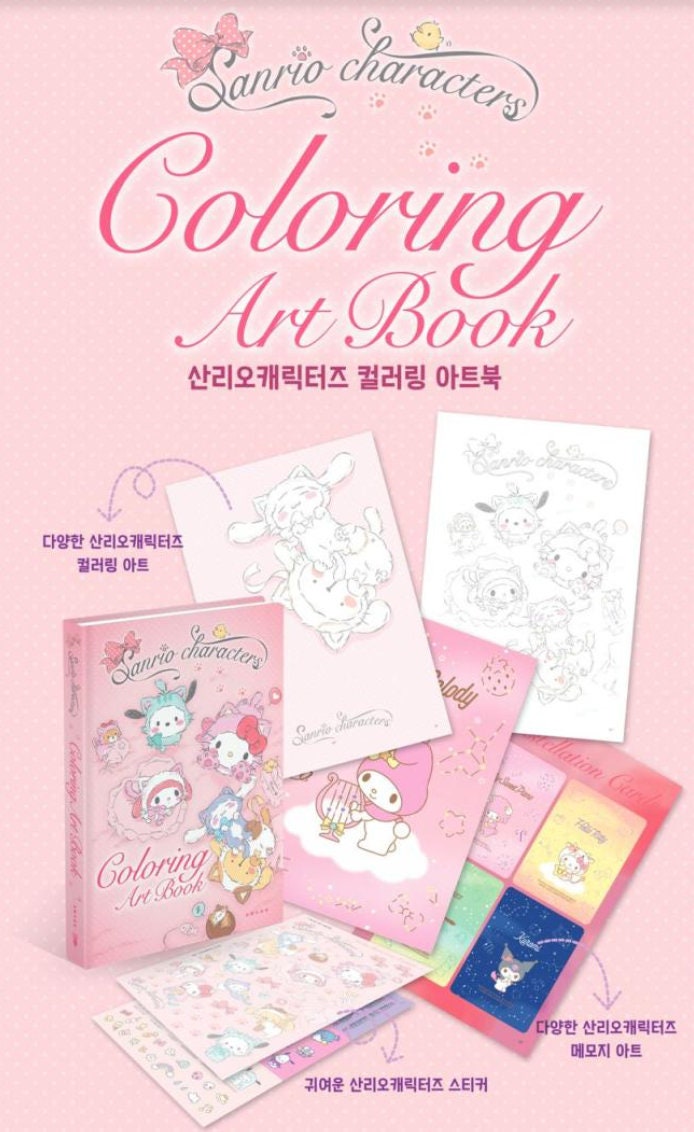 Sanrio Characters Coloring Art Book - Etsy
