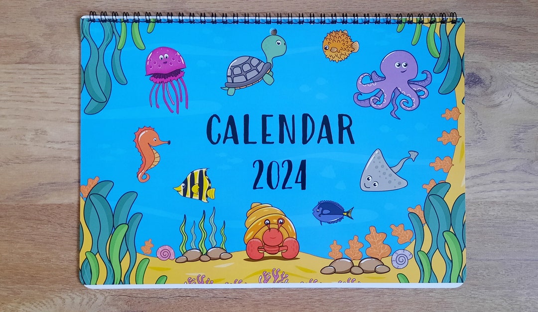 Preschool Nursery Wall Calendar 2024 A4 Sea Life Theme - Etsy UK