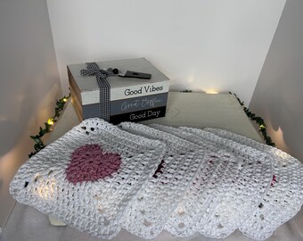 Woven Danish Heart Design - Hand Screen Printed Dish Cloth - Etsy