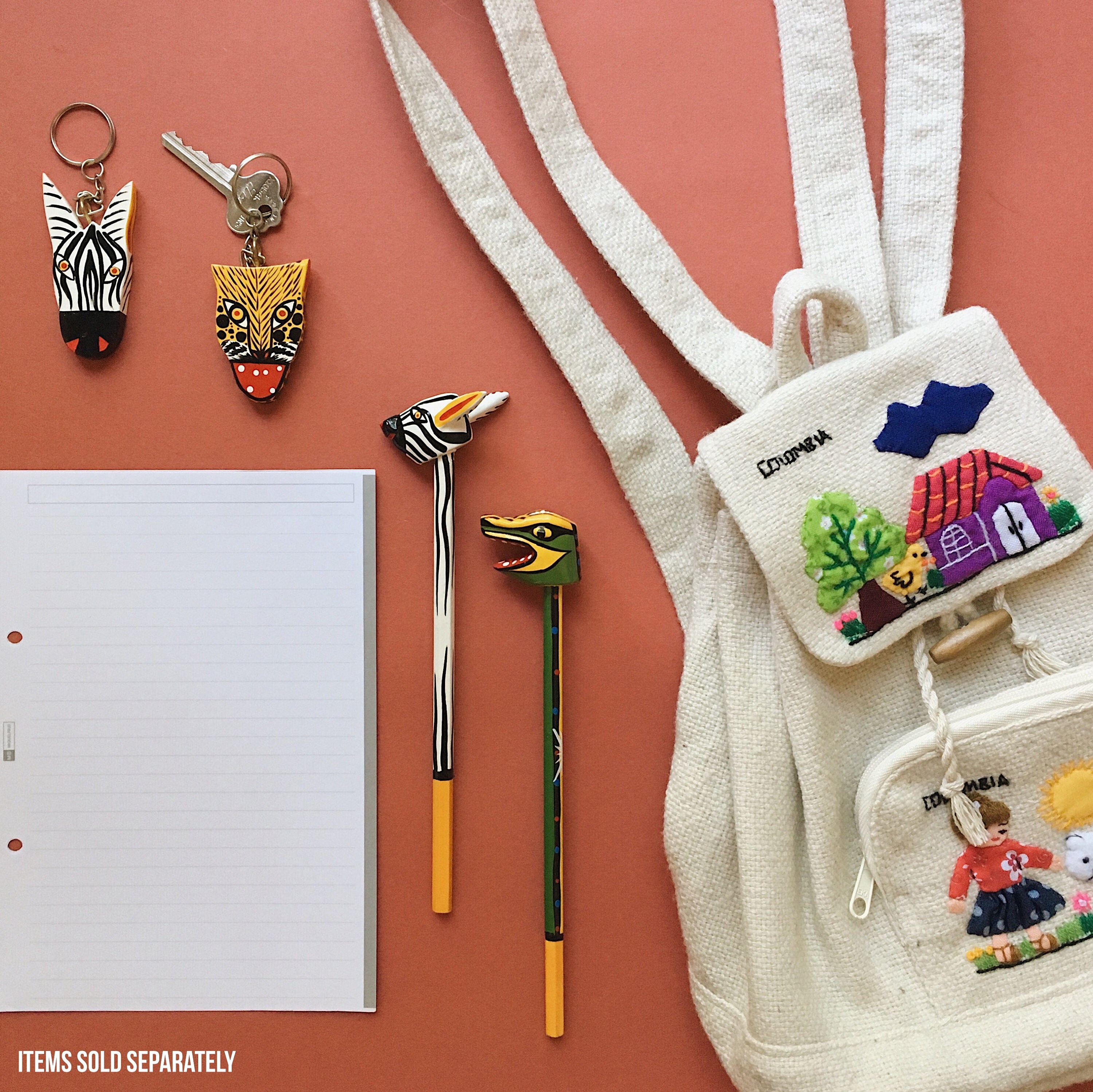 Small Backpack Featuring Hand-stitched Colombian Countryside Design ...