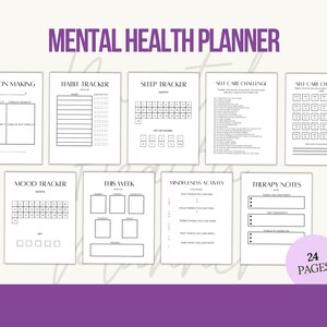 Mental Health Printable Planner Worksheets | Anxiety Depression ADHD - Etsy