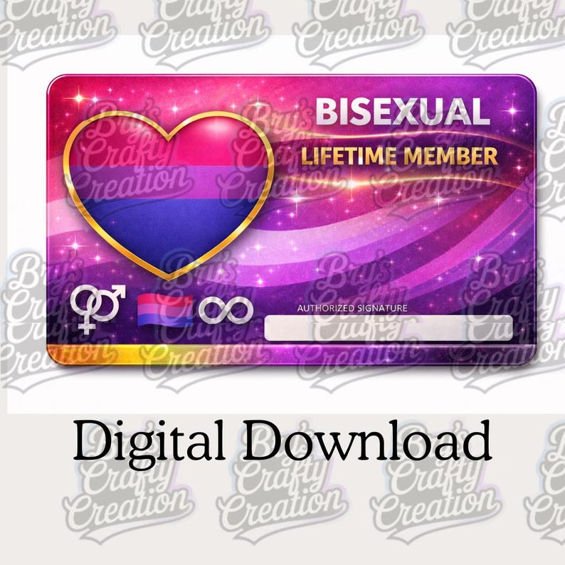 DIGITAL DOWNLOAD LGBTQ+ Bisexual Lifetime Membership Card Png - Etsy