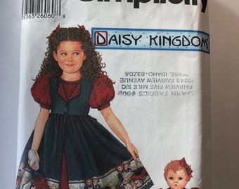 Simplicity 8553 Daisy Kingdom Ruffled Trimmed Pinafore & Puff - Etsy