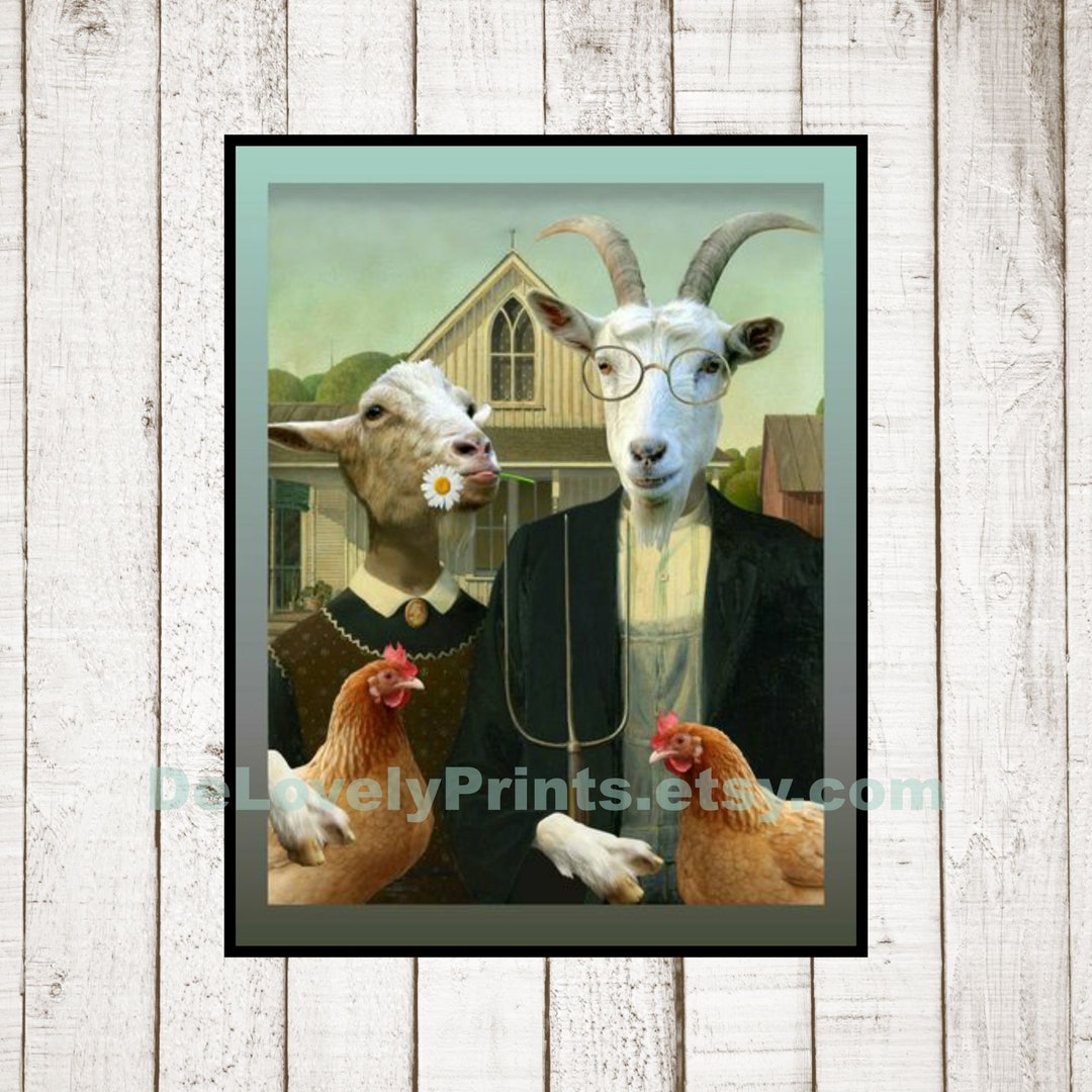 Goat Gothic - Charming Farmhouse Goat Couple W/ Their Chickens (play on ...