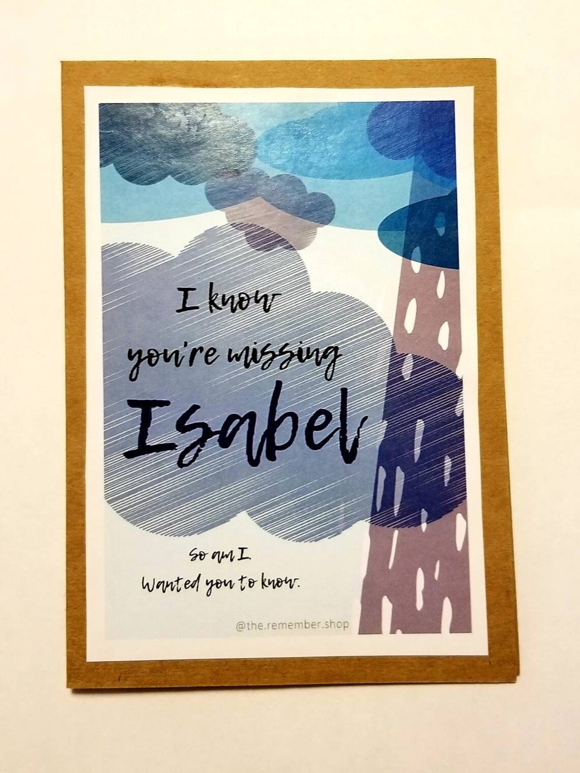 Sympathy Card Personalized Sympathy Card Missing You Death | Etsy