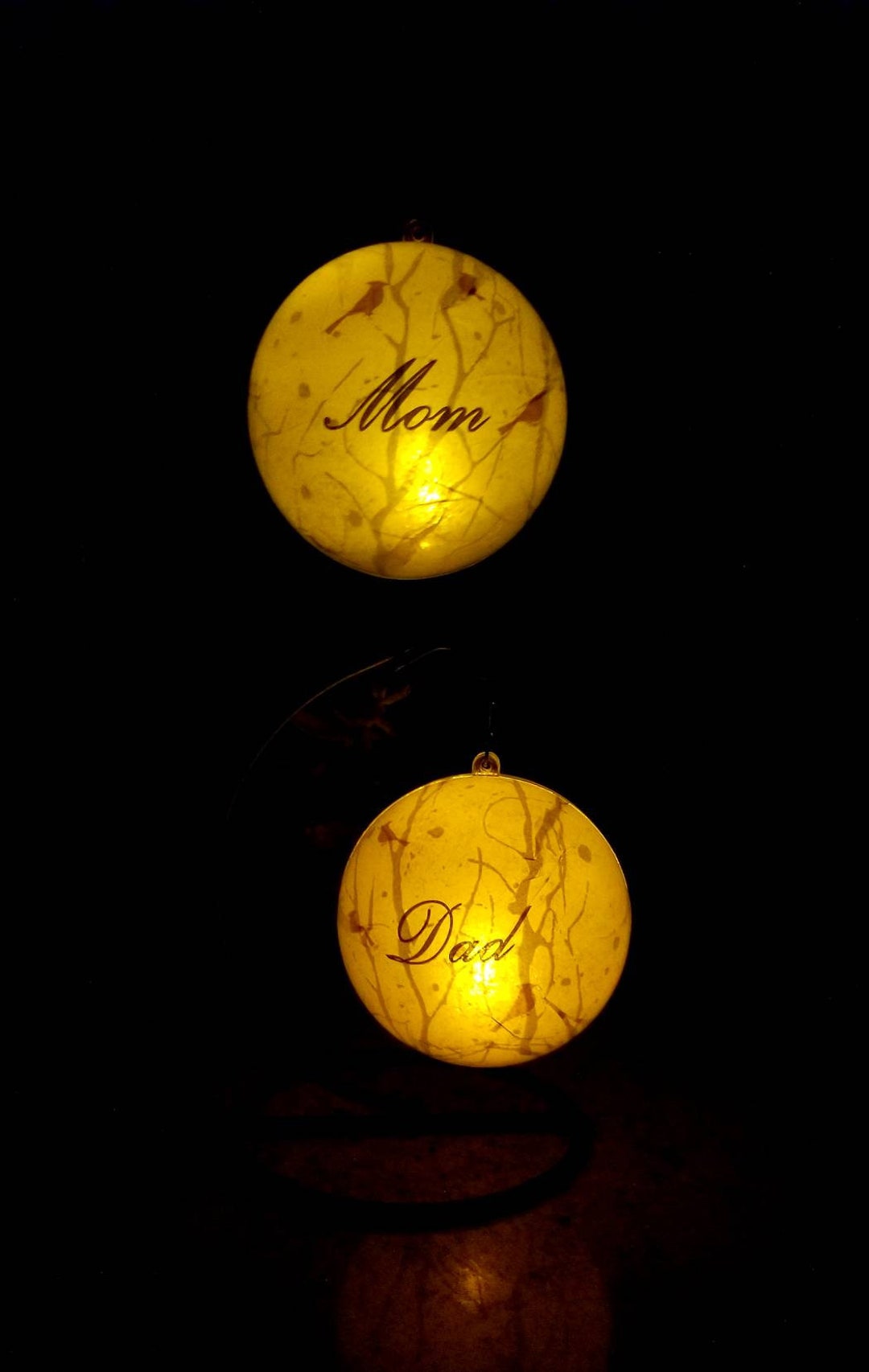 Two Premium Orbs One Stand, Memorial Ornaments, Personalized, Sympathy ...