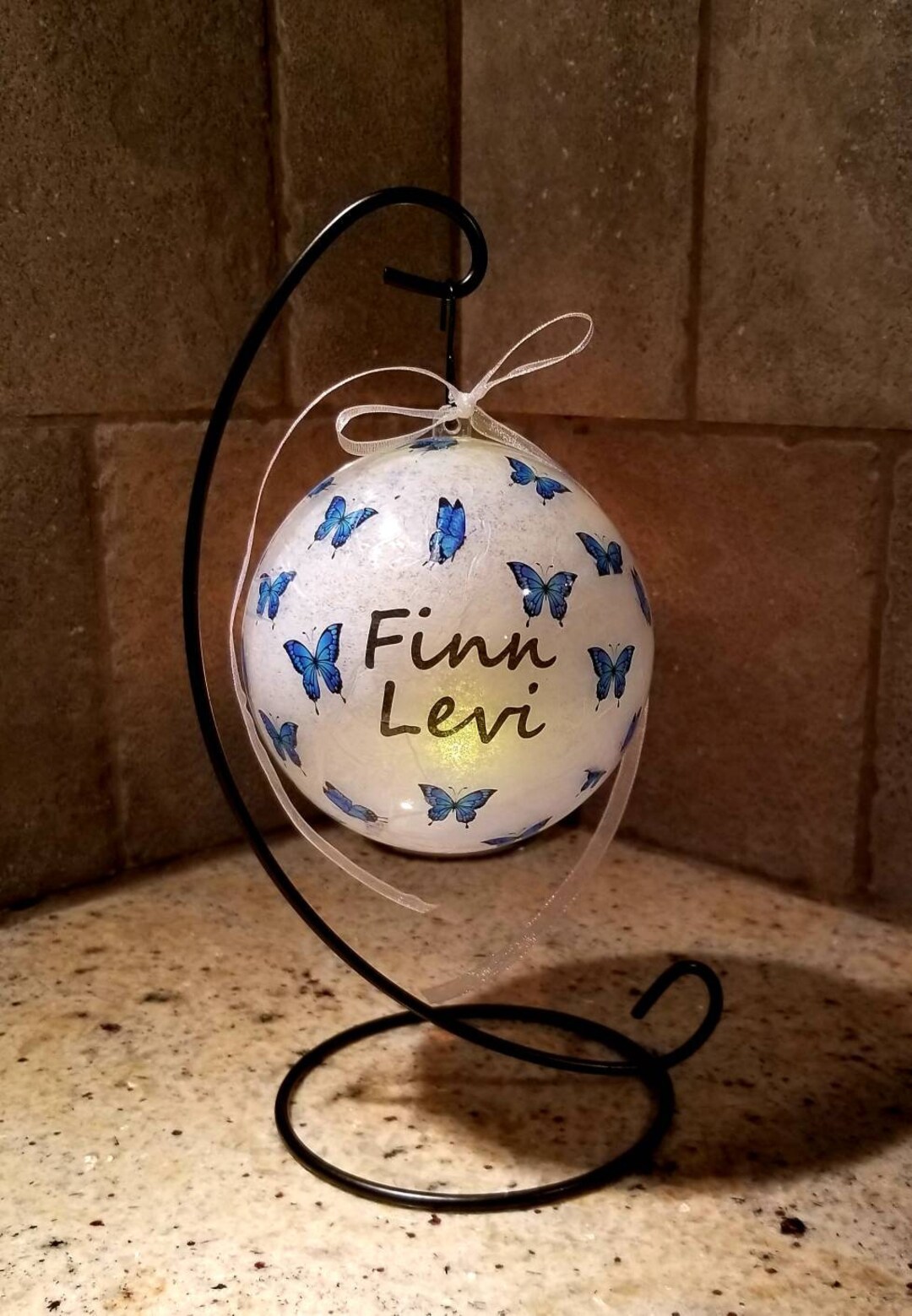 The Deluxe, Memorial Ornament, Customized Glowing Orb, Custom Sympathy ...