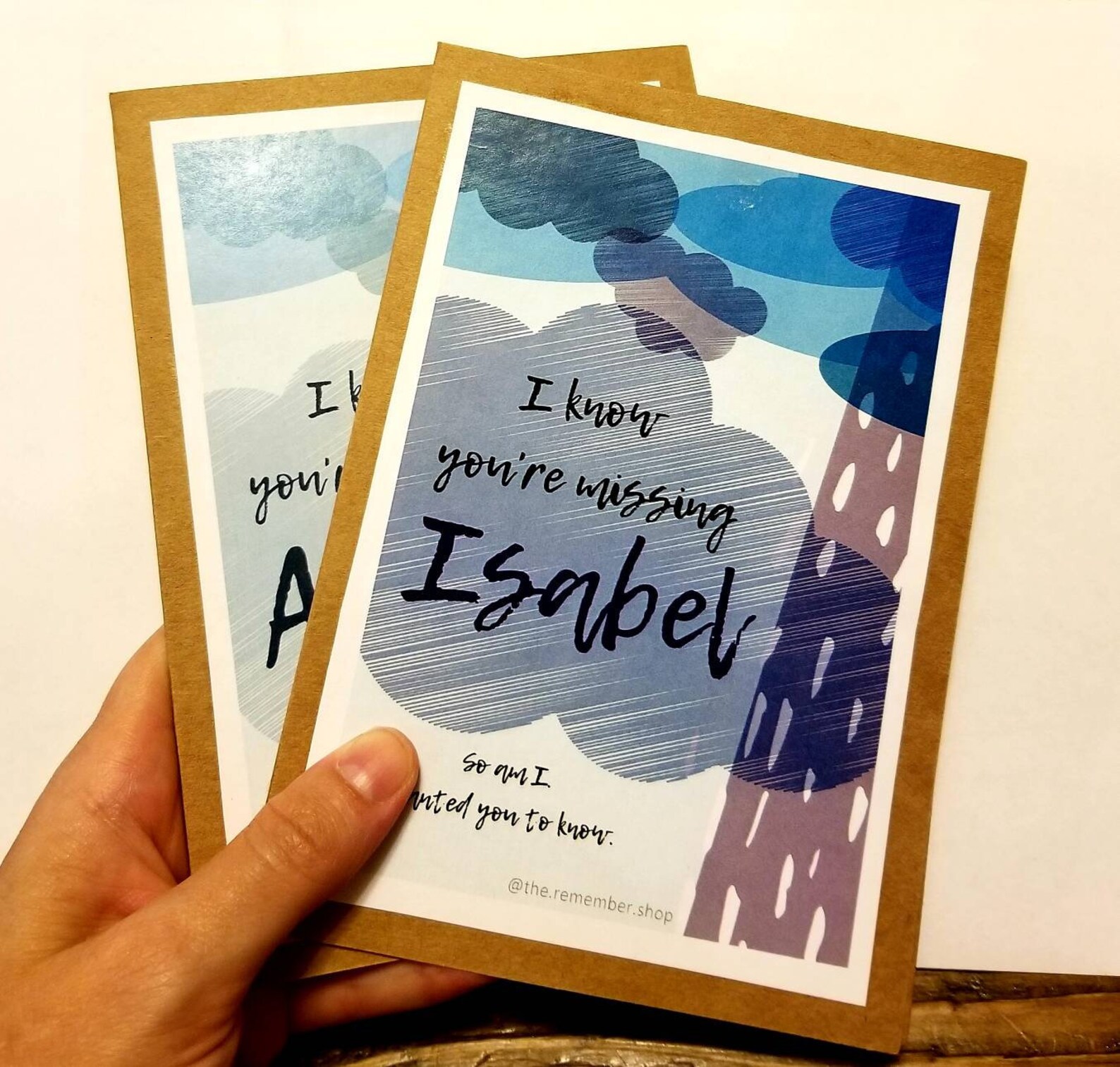 Sympathy Card Personalized Sympathy Card Missing You Death | Etsy