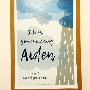 Sympathy Card, Personalized Sympathy Card, Missing You, Death ...