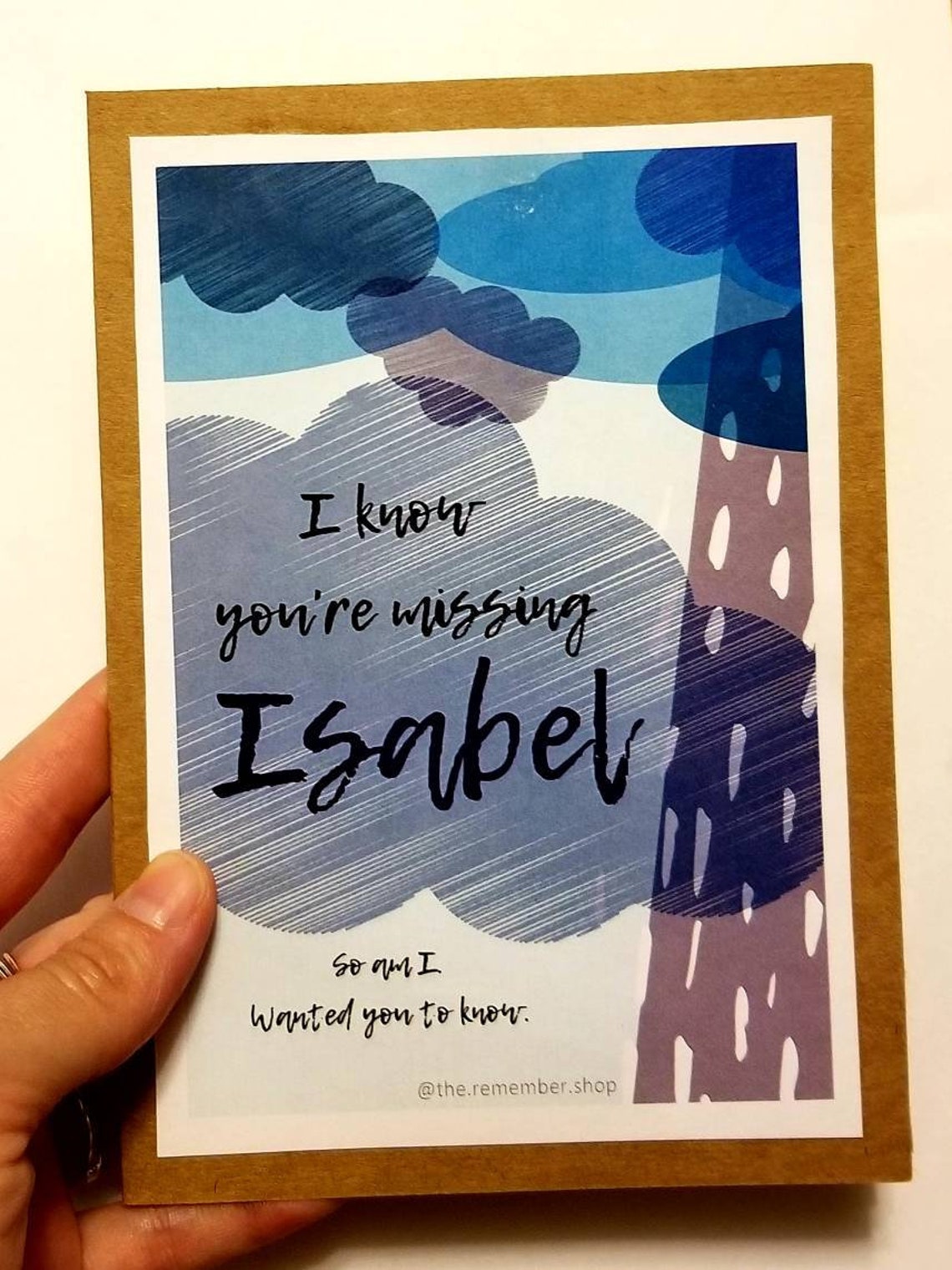 Sympathy Card Personalized Sympathy Card Missing You Death | Etsy