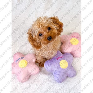 Personalized Flower Dog Toy With Squeaker, Dog Toy, Cute Dog Toy ...
