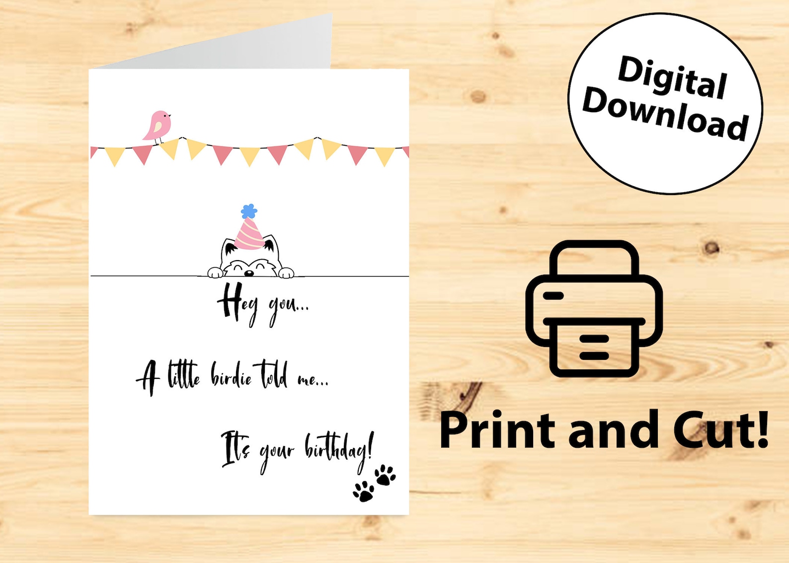 Printable Dog Birthday Card Printable Funny Birthday Card - Etsy