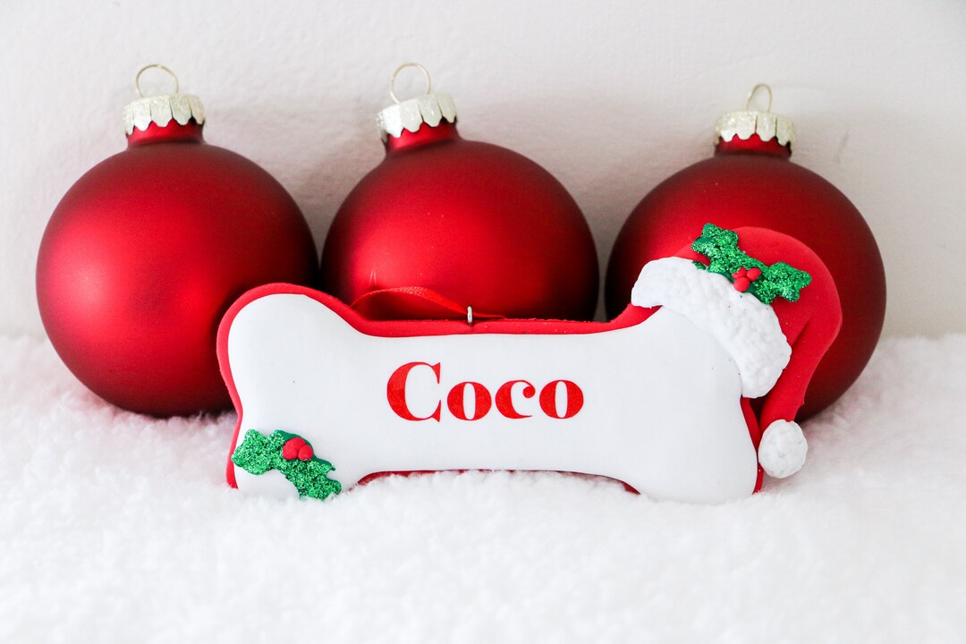 Custom Dog Bone Christmas Ornament, Personalized Dog Ornament, Custom ...