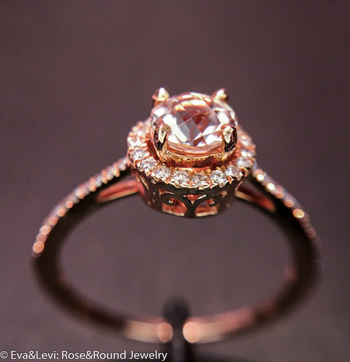 Stunning Natural Morganite Promise Ring W/ Natural Diamond - Etsy