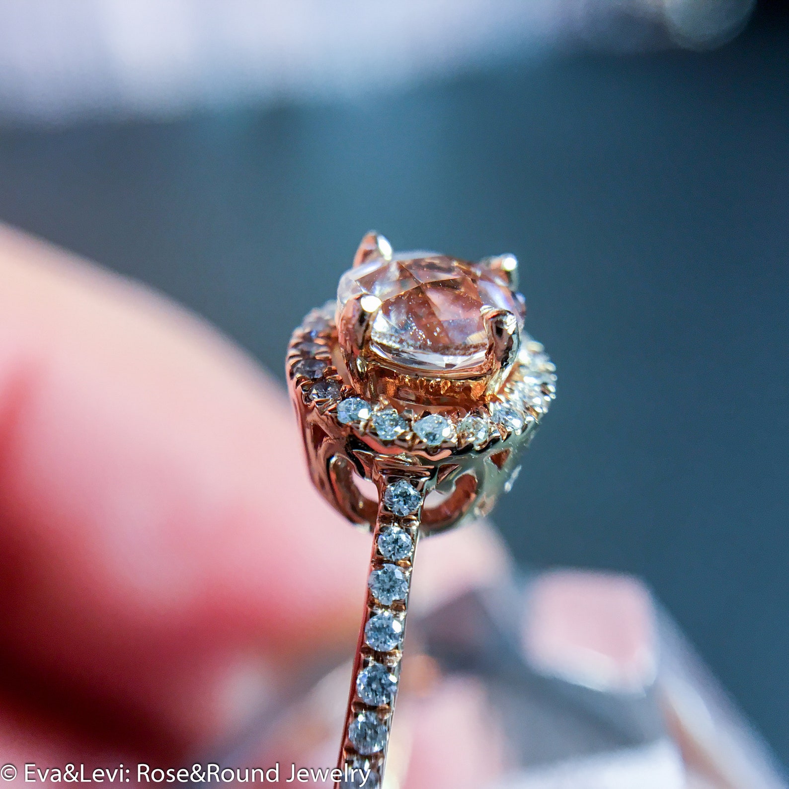 Stunning Natural Morganite Promise Ring W/ Natural Diamond - Etsy