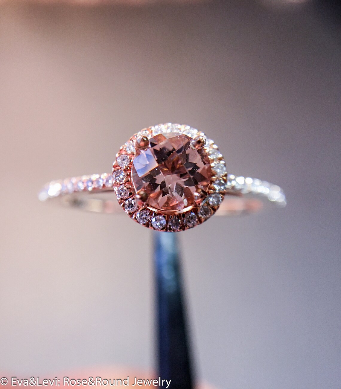 Stunning Natural Morganite Promise Ring W/ Natural Diamond - Etsy