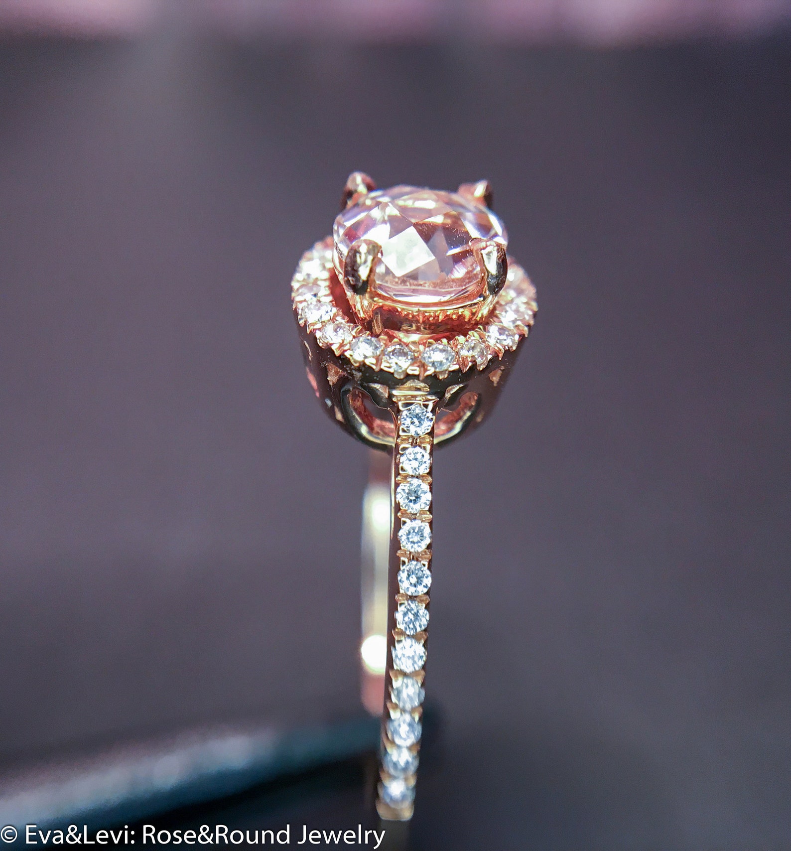 Stunning Natural Morganite Promise Ring W/ Natural Diamond - Etsy