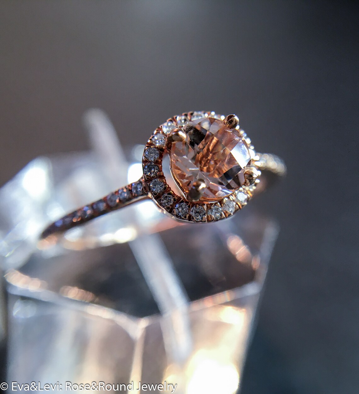 Stunning Natural Morganite Promise Ring W/ Natural Diamond - Etsy