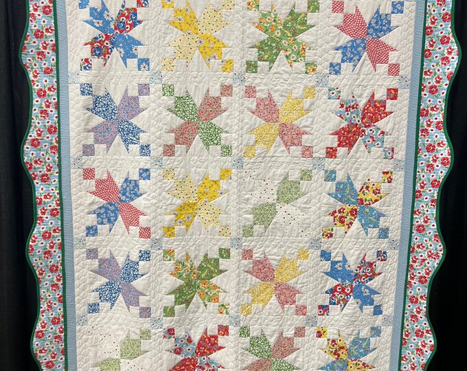 Vintage Looking 1930's Reproduction Fabric Garden Walk Quilt Block ...