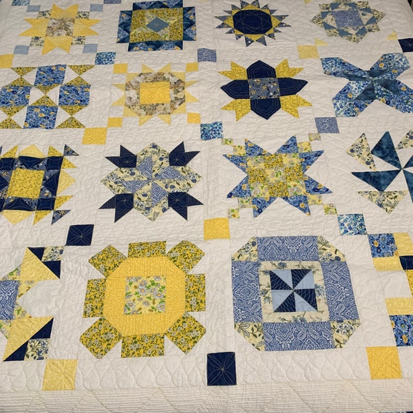 Yellow Star Quilt - Etsy