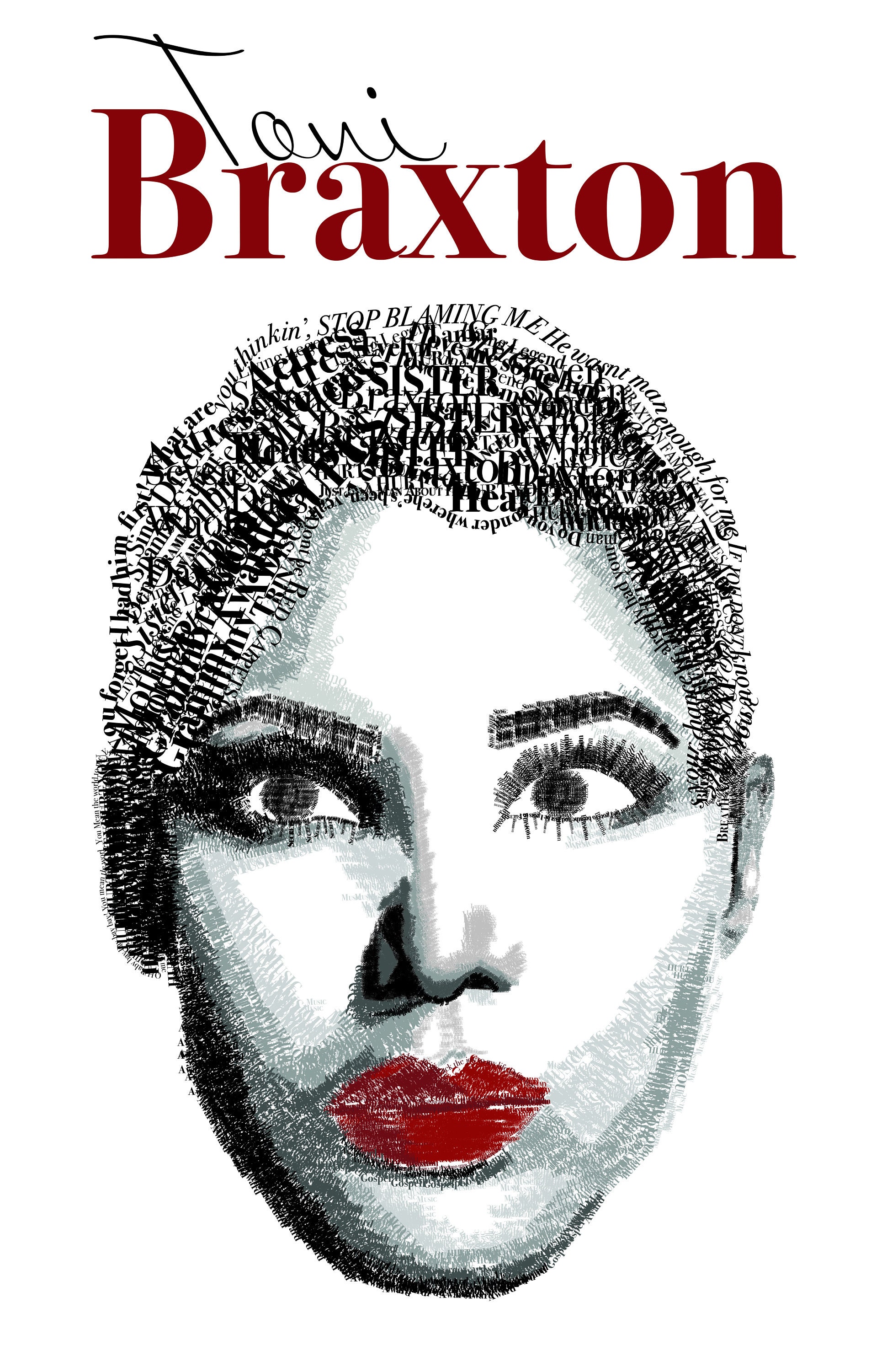 Toni Braxton Word Art Tribute, Poster, Wall Art - Etsy