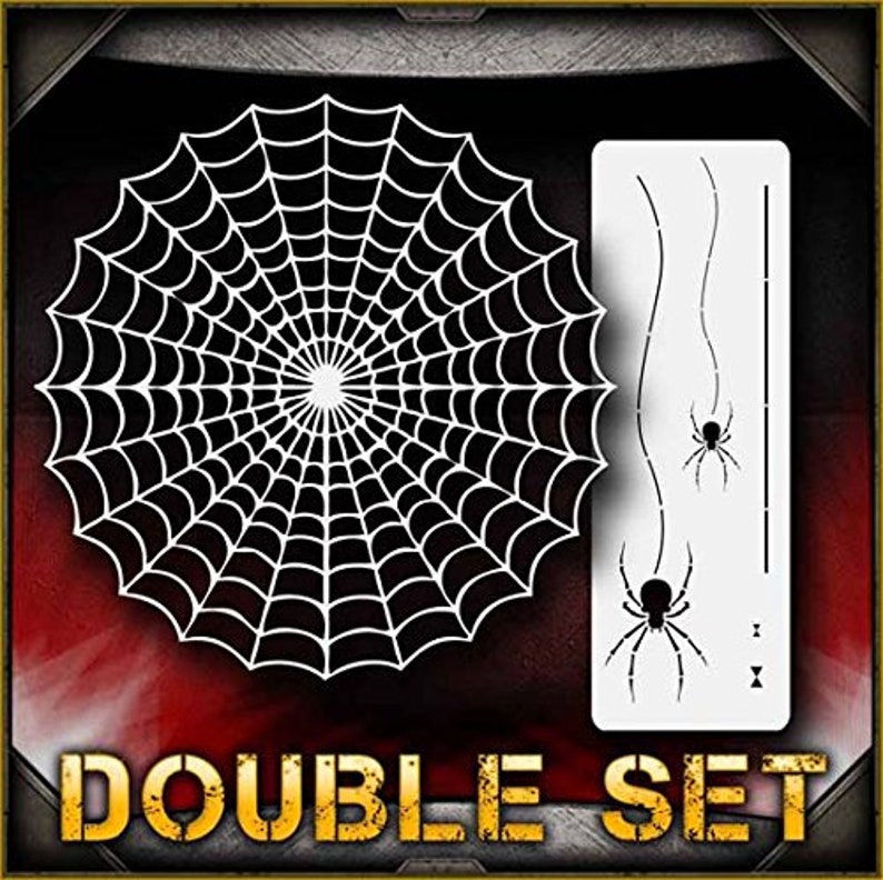 Spider Web Set 2 Airsick Airbrush Stencil Template - Etsy