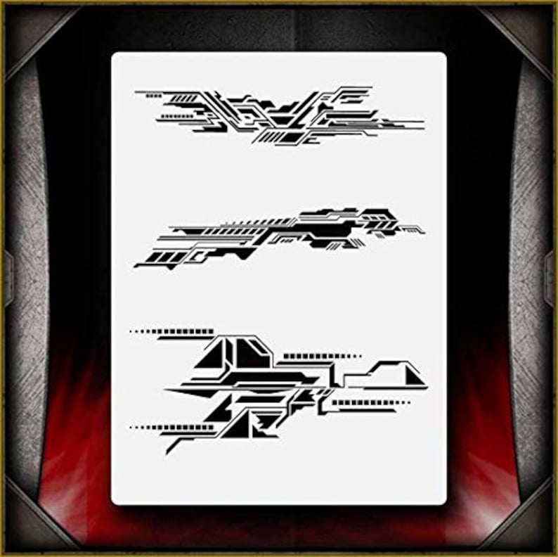 Tech Shapes 1 Airsick Airbrush Stencil Template - Etsy