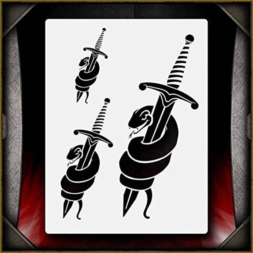 Snake Daggers Airsick Airbrush Stencil Template - Etsy