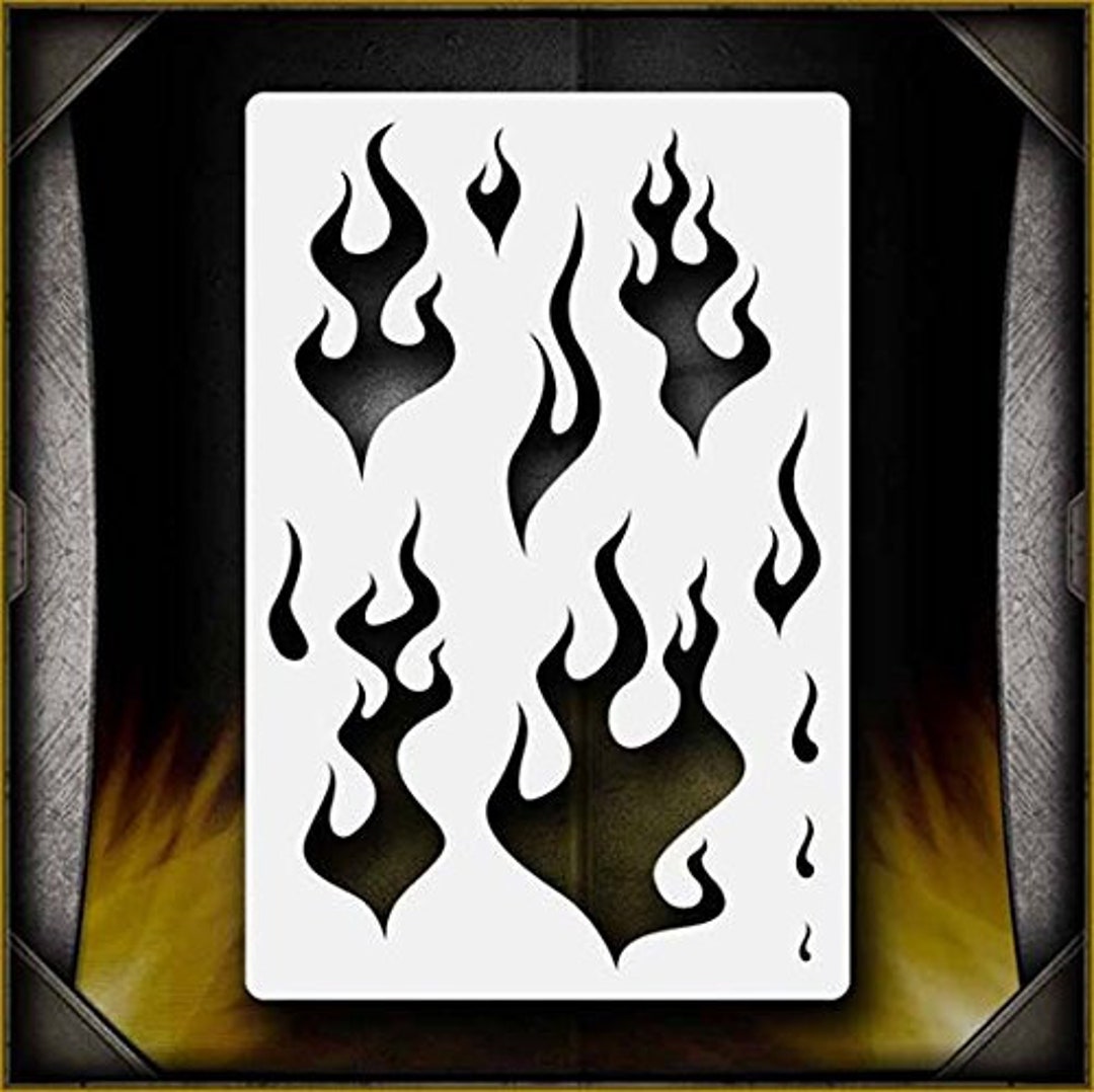 Flames 2 Airsick Airbrush Stencil Art Design Template - Etsy