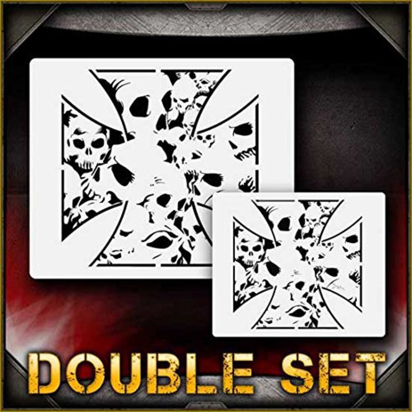 Skull Iron Cross B Airsick Airbrush Stencil Template - Etsy