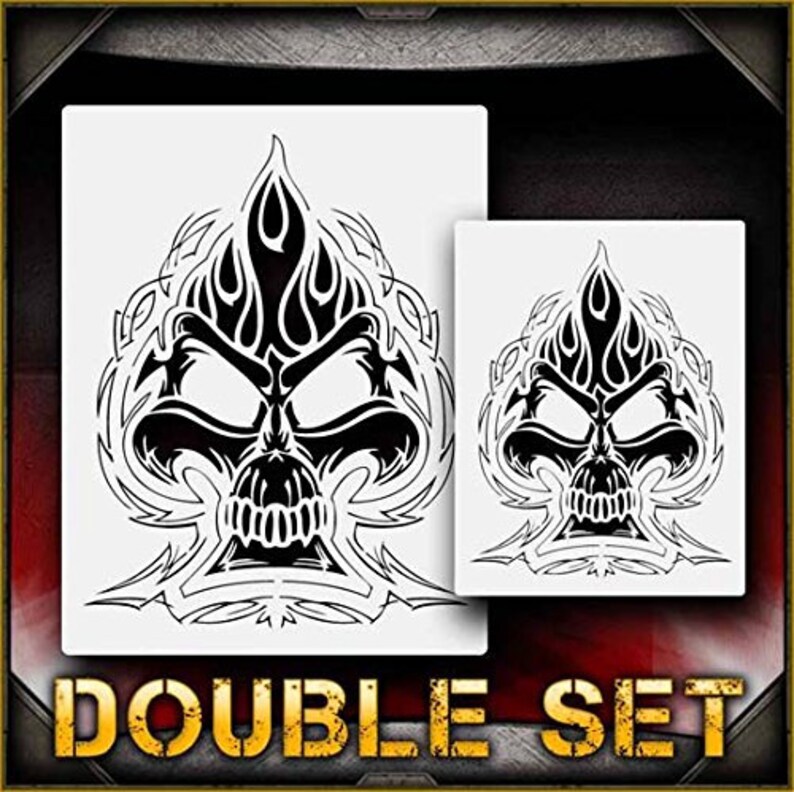 Skull 39-b Airsick Airbrush Stencil Art Design Template - Etsy