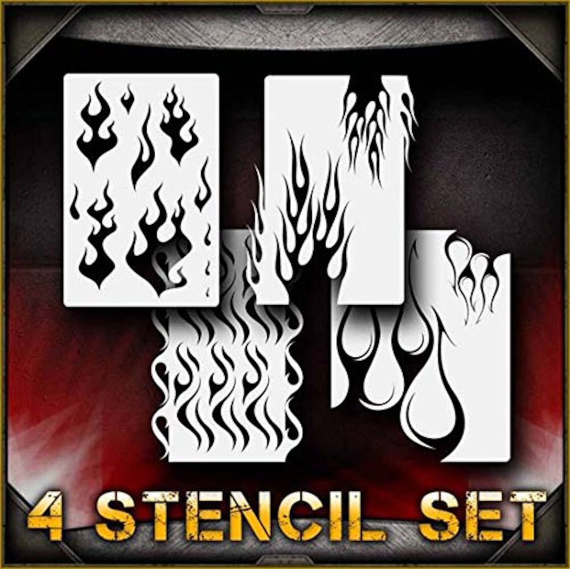 Flame Set Airsick Airbrush Stencil Art Design Template - Etsy