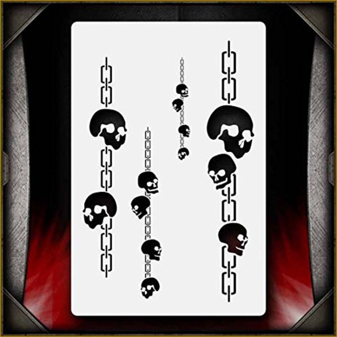 Skull Chains 1 Airsick Airbrush Stencil Template - Etsy
