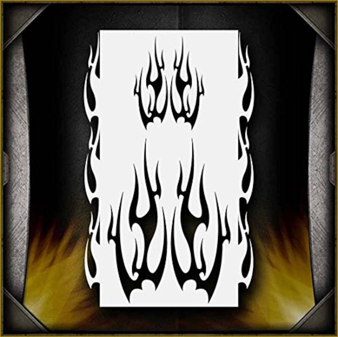 Flames 9 Airsick Airbrush Stencil Art Design Template - Etsy